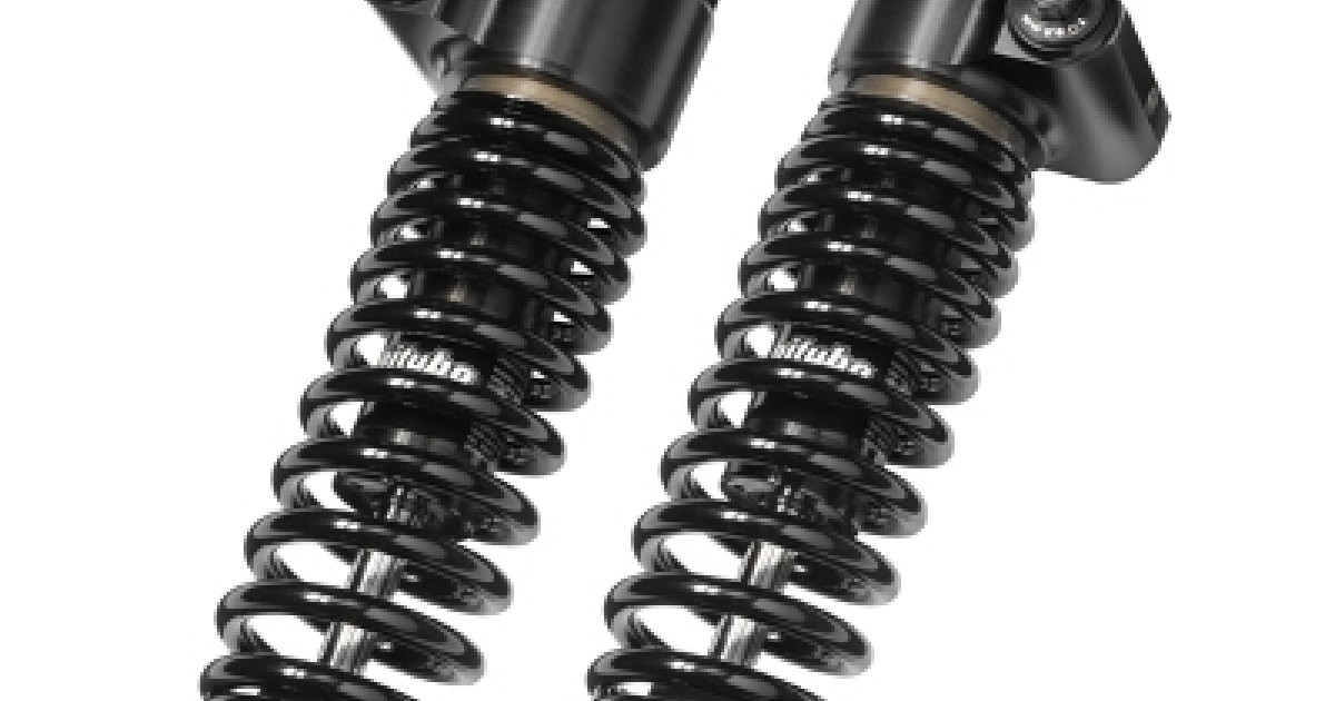 Twinshocks adjustable: hydraulic spring preload, rebound, length 371mm ...
